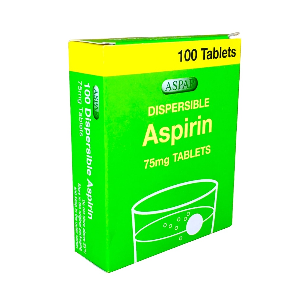 Aspirin Dispersible 75mg 100's | Meldinpharma